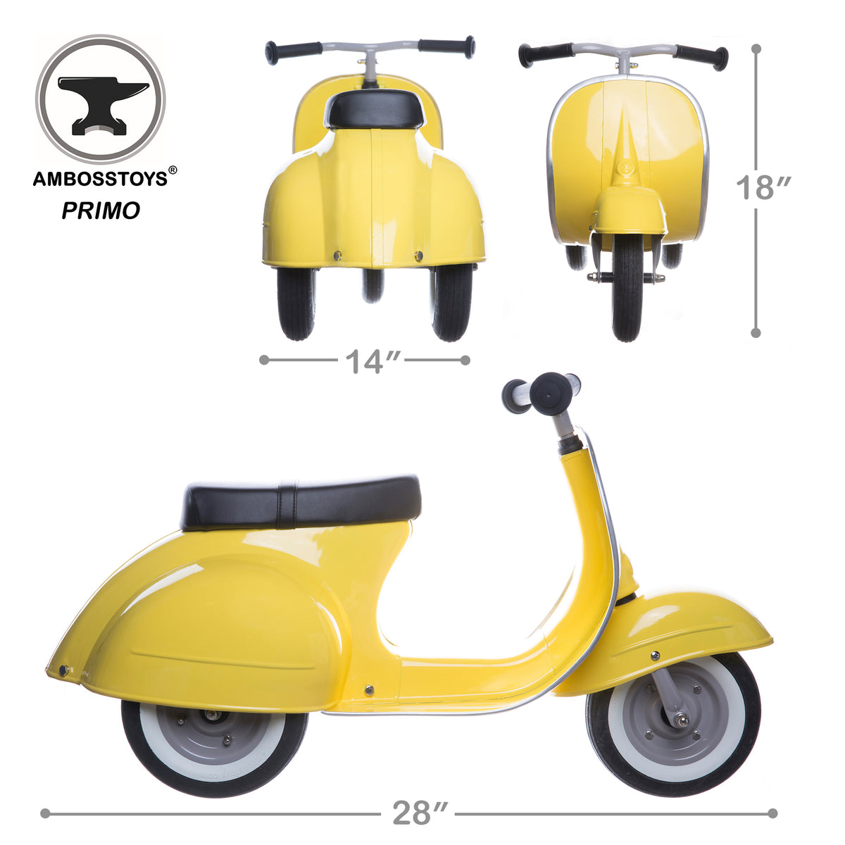 PRIMO Ride On Kids Toy Classic (Yellow) - Ambosstoys